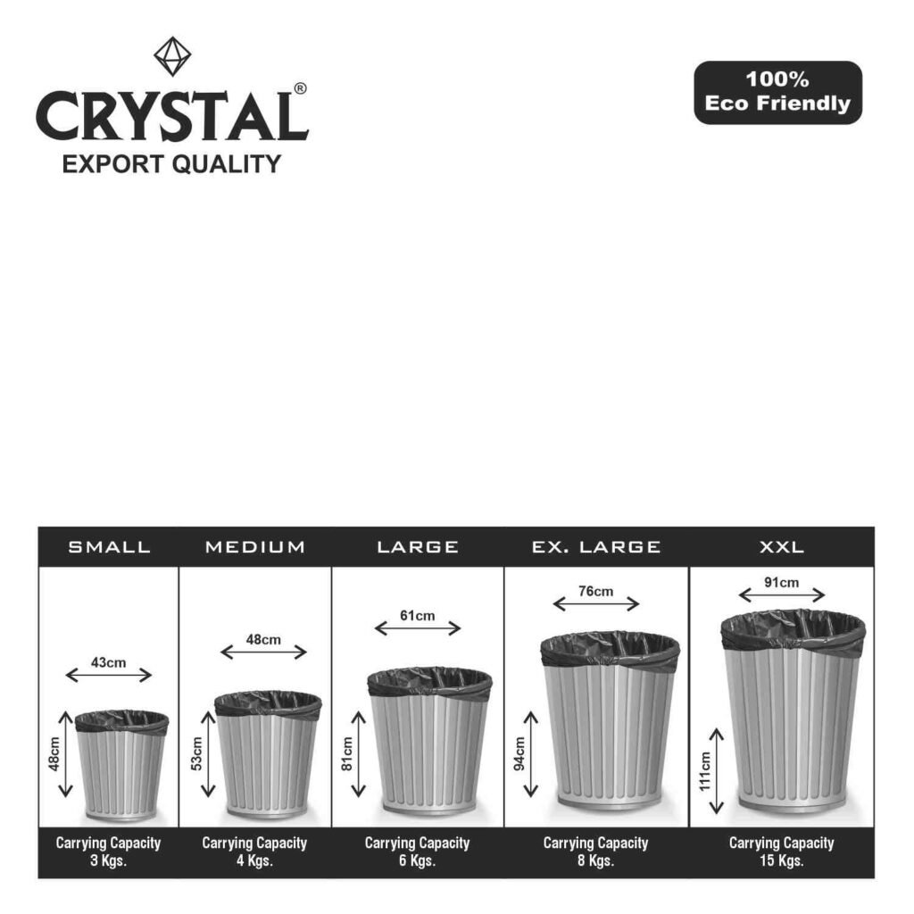 Buy 40% PCR Crystal Small Black Garbage Bags | Enviro Bag