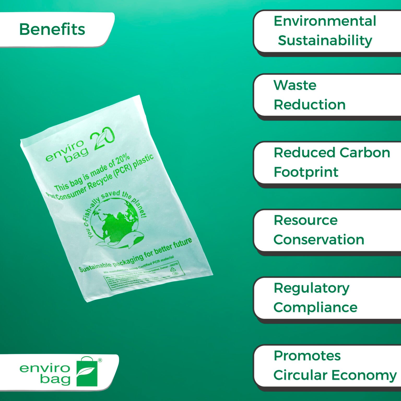 Enviro 20% Post Consumer Recycle Bags (PCR Bags)